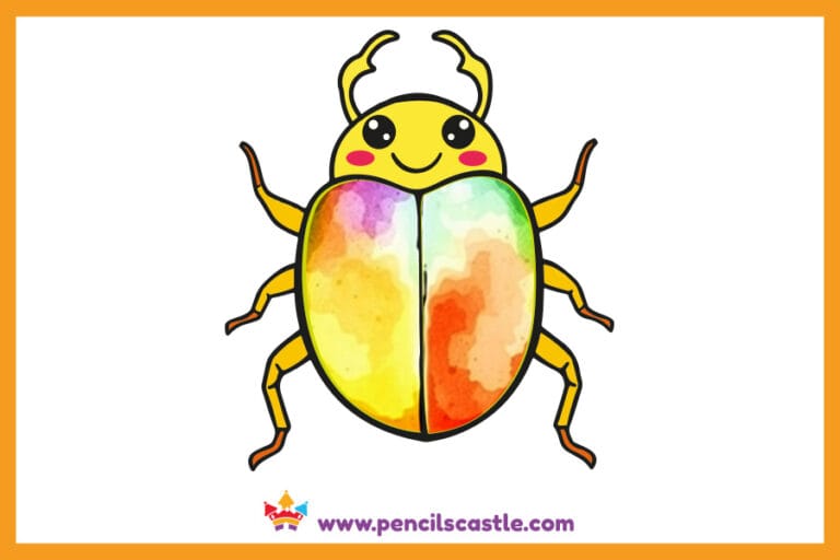 Beetle Drawing Guide for Kids - Easy Steps + Free PDF - Pencils Castle
