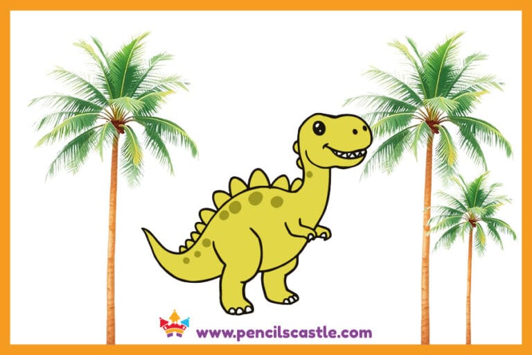 Cute Dinosaur Drawing Guide – Easy Steps for Kids - Pencils Castle