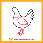 How to Draw a Chicken - Easy Step by Step For Kids - Pencils Castle