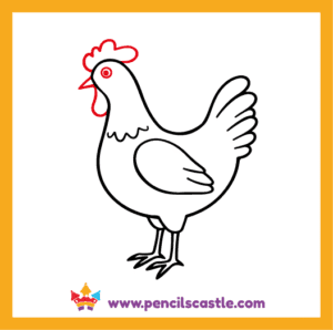 How to Draw a Chicken - Easy Step by Step For Kids - Pencils Castle