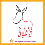 Donkey Drawing For Kids - Easy Step by Step Guide - pencilscastle.com