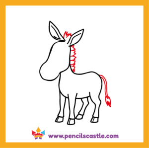 Donkey Drawing For Kids - Easy Step by Step Guide - pencilscastle.com