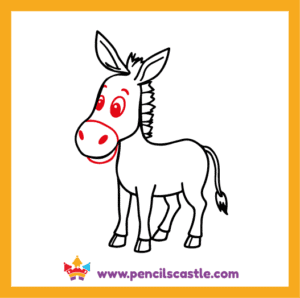 Donkey Drawing For Kids - Easy Step by Step Guide - pencilscastle.com
