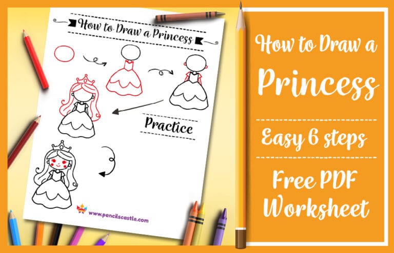 How to Draw a Princess – Easy Drawing Guide For Kids - Pencils Castle
