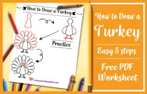 How to Draw a Turkey – Easy Drawing Tutorial For Kids - Pencils Castle