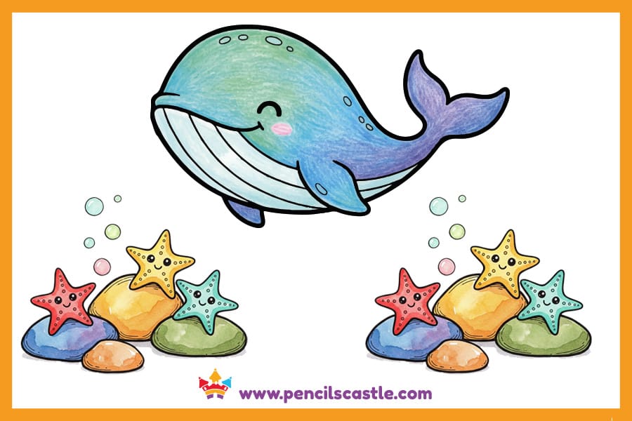 How to Draw a Whale For Kids (Easy Drawing + FREE Worksheet) - Pencils ...