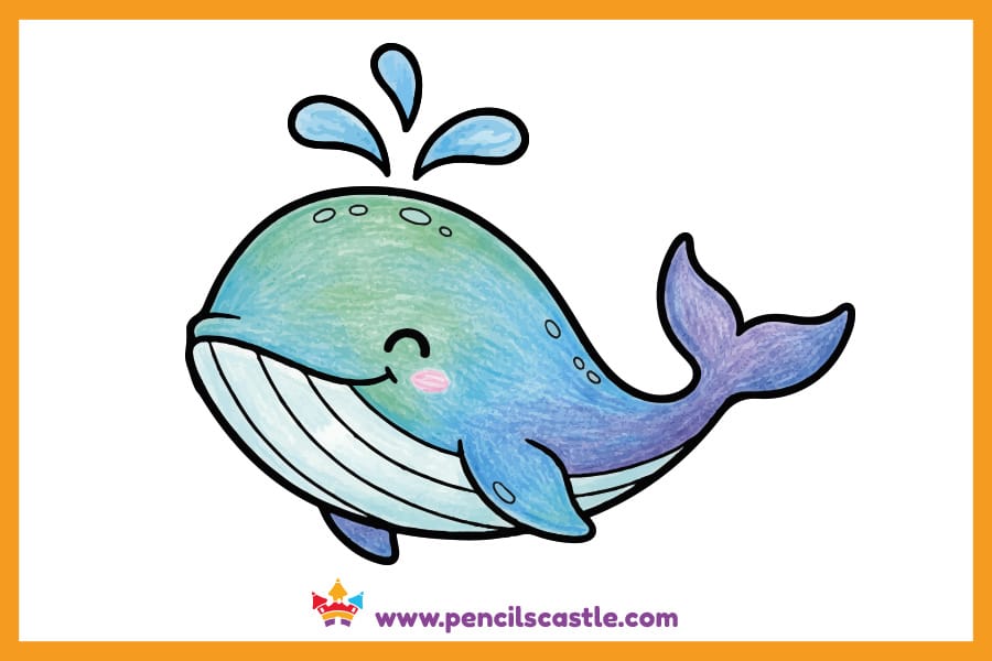 How to Draw a Whale For Kids (Easy Drawing + FREE Worksheet) - Pencils ...